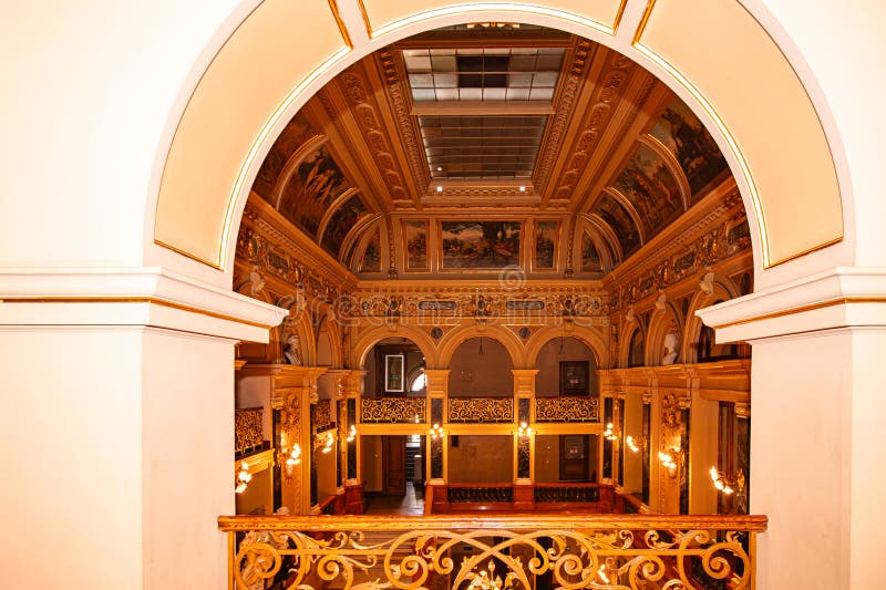 Interior of Lviv National Opera. Foyer Editorial Stock Image - Image of ...