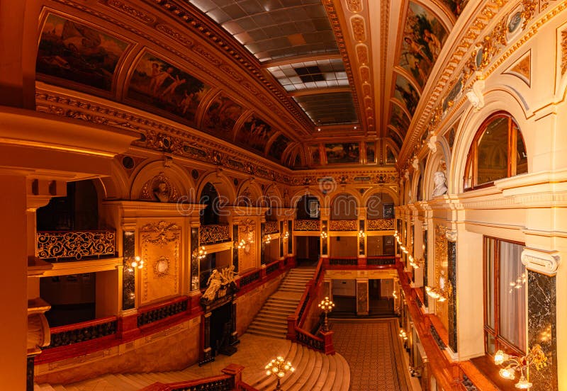 Interior of Lviv National Opera. Foyer Editorial Image - Image of ...