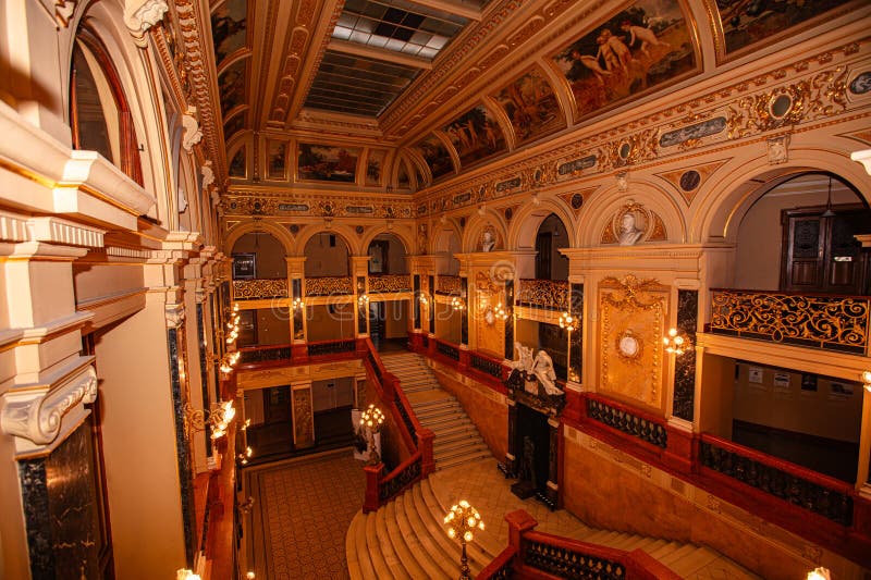 Interior of Lviv National Opera. Foyer Editorial Photo - Image of ...