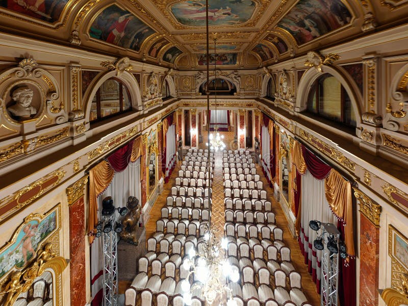 Interior of Lviv National Opera. Mirror Hall Editorial Stock Photo ...