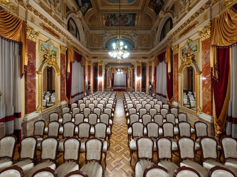 Interior of Lviv National Opera. Mirror Hall Editorial Stock Image ...