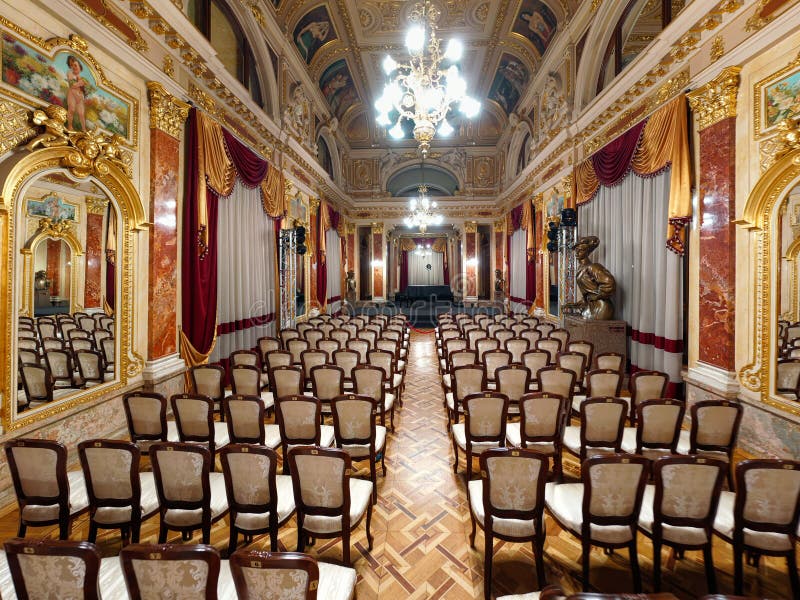 Interior of Lviv National Opera. Mirror Hall Editorial Photography ...