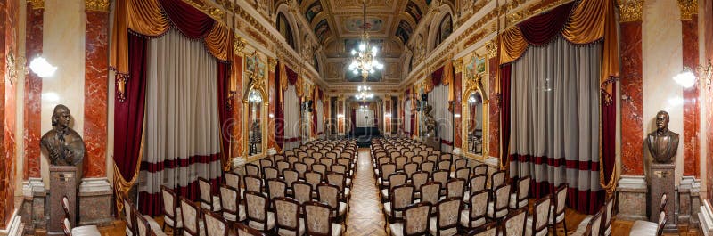 Interior of Lviv National Opera. Mirror Hall Editorial Stock Image ...