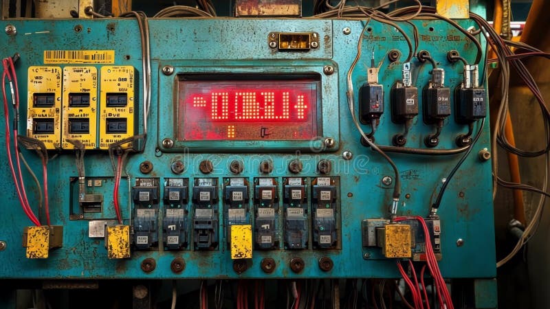 The Interior of a Machines Control Panel with Colorful Wires Circuit ...