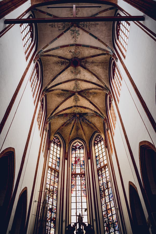 Interior of the Main Nave of Old European Catholic Church Stock Image ...