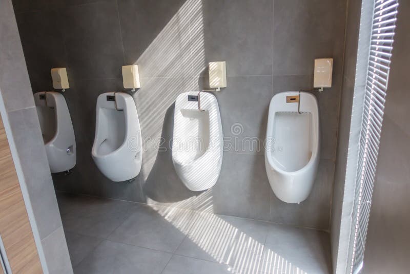 Interior of Man Public Toilet . Stock Image - Image of male ...