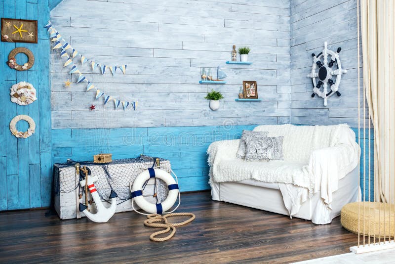 Interior in maritime style stock image. Image of interior - 69502699