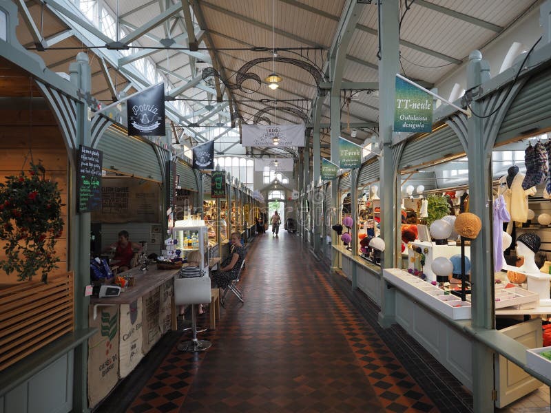 Interior of the Market Hall in Oulu Editorial Stock Image - Image of ...