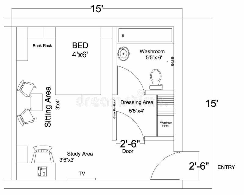 Interior Master Bedroom 15& X27;x15& X27; Stock Illustration ...