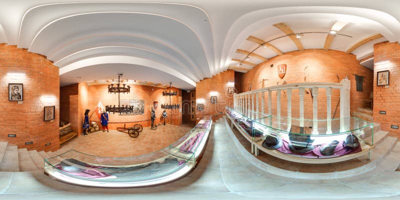 Interior of the Medieval Exposition in Museum. 3D Spherical Panorama ...