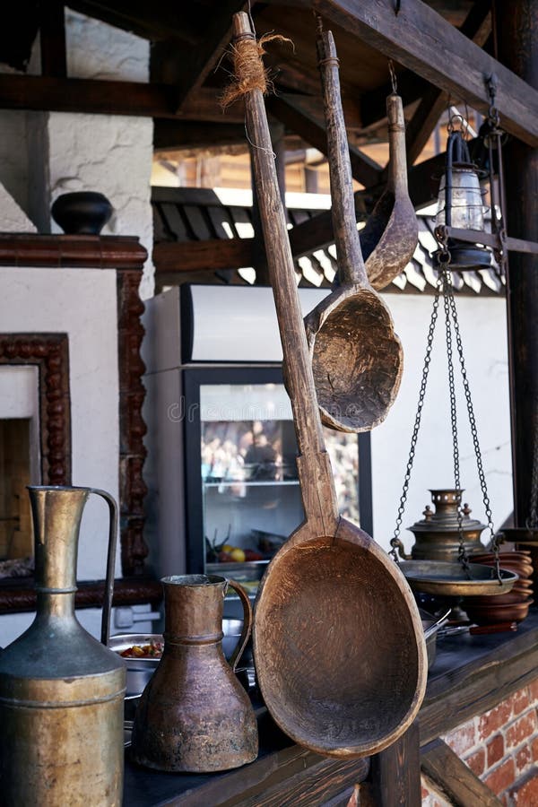 Interior of a Medieval Kitchen. Stock Image - Image of food, backdrop ...