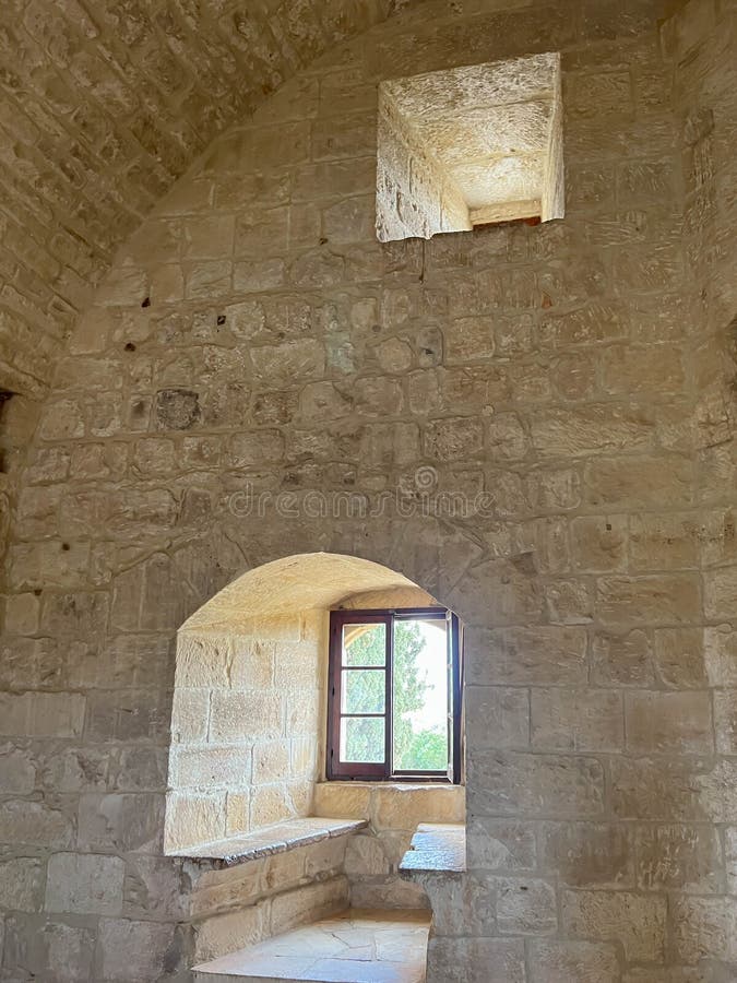 The Interior of the Medieval Kolossi Castle with a Window and Stone ...