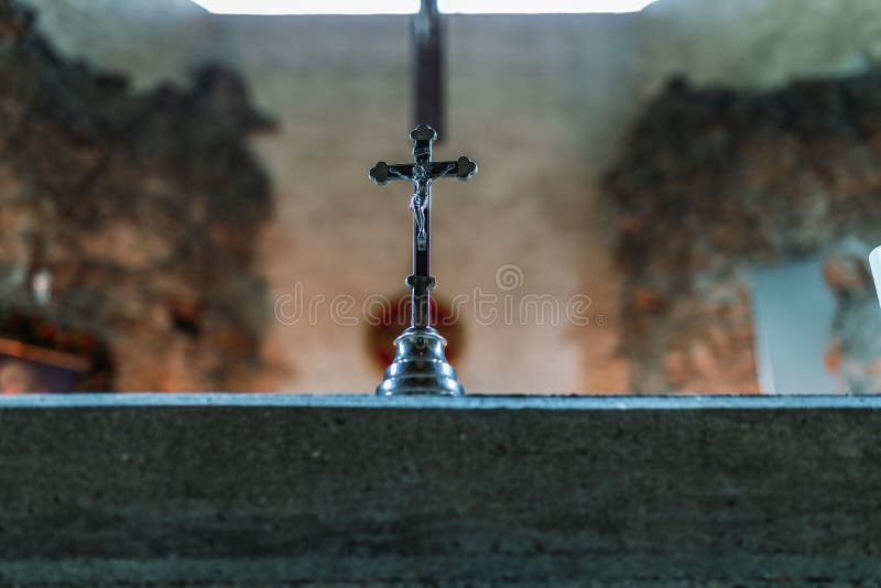 Interior of a Medieval Ruined Church with Altar Cross Stock Image ... Interior of a Medieval Ruined Church with Altar Cross Stock Image ...