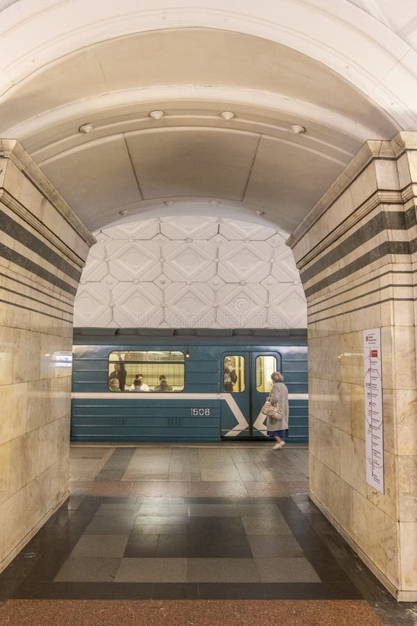 Interior of a Metro Station in Moscow, Russia Editorial Stock Image ...
