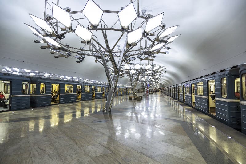 Interior of the Metro Station `Troparevo`, Moscow, Editorial Stock ... Interior of the Metro Station `Troparevo`, Moscow, Editorial Stock ...