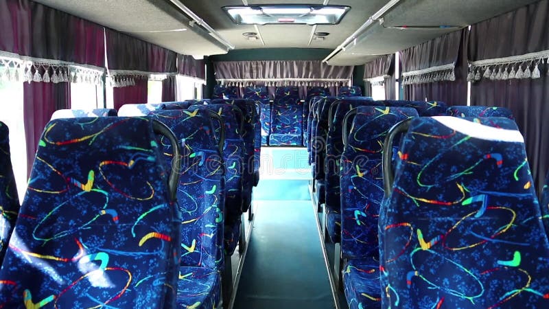 Interior of minibus stock footage. Video of public, station - 348505162
