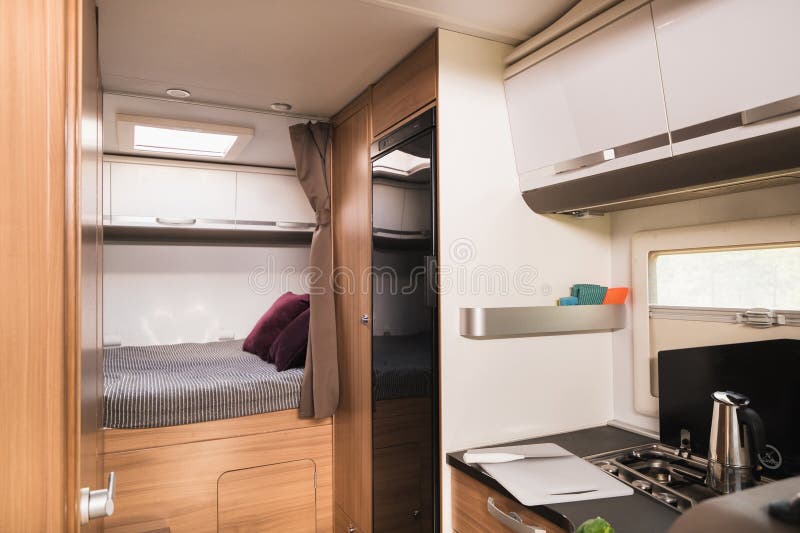 The Interior of a Mobile Home. Salon Inside the Motorhome Stock Image ...