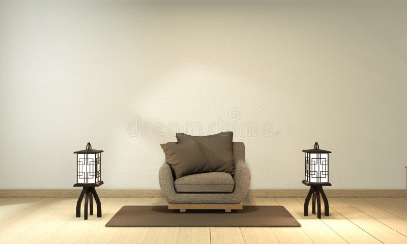 Interior Mock Up Chinese Style Room Interior. 3D Rendering Editorial ...