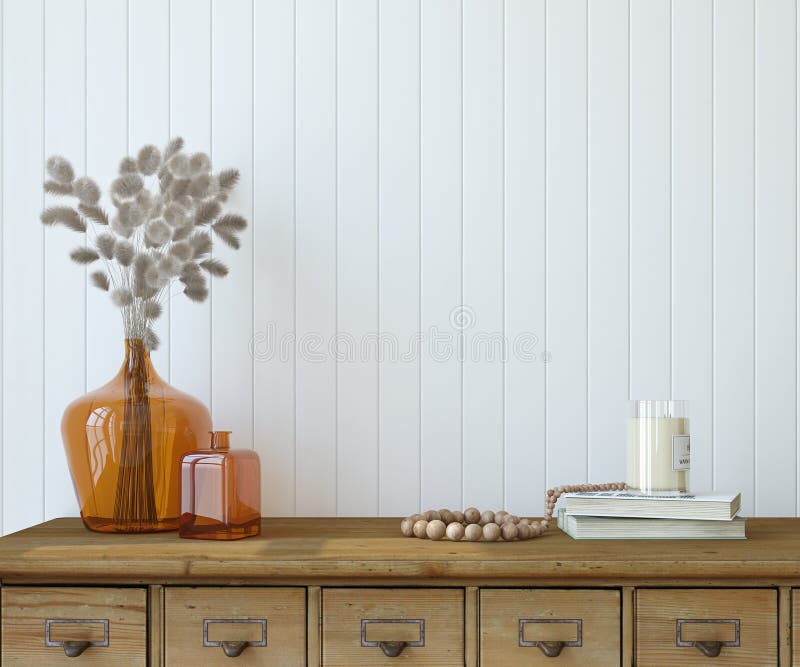 Interior Mockup. Interior Decor. 3d Render Stock Illustration ...