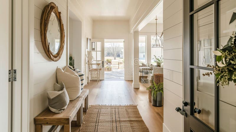 Interior Mockup Modern Farmhouse Entryway, Farmhouse Interior ...