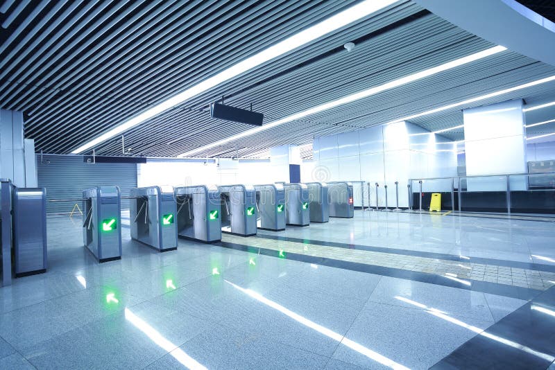 Interior of the Modern Architectural at Automatic Fare Gate Stock Photo ...