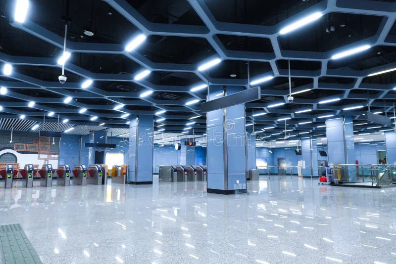 Interior of Modern Architecture Commercial Building Led Lighting System ...