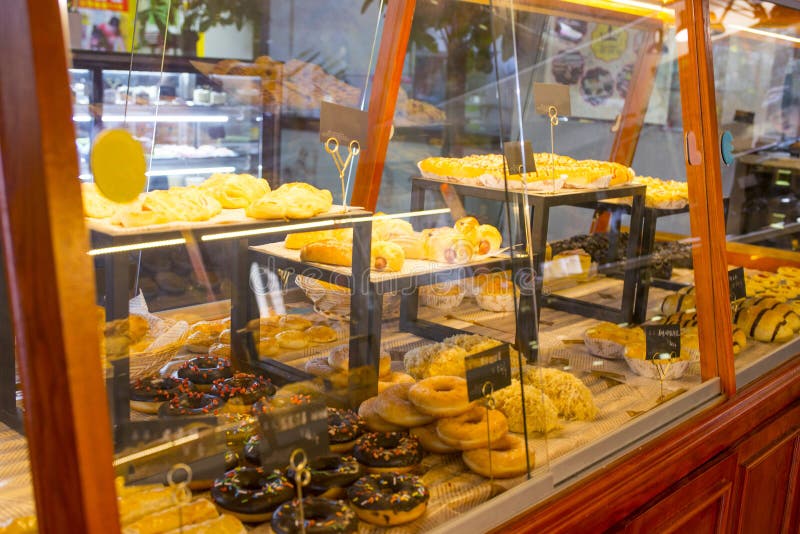 Interior of modern bakery stock image. Image of cake - 101767951