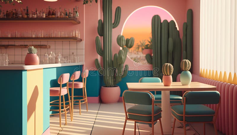 Interior of a Modern Bar. 3d Rendering, 3d Illustration Stock ...