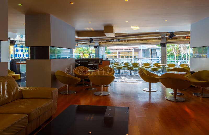 Interior of Modern Bar and Restaurant, with Pink Environment Editorial ...