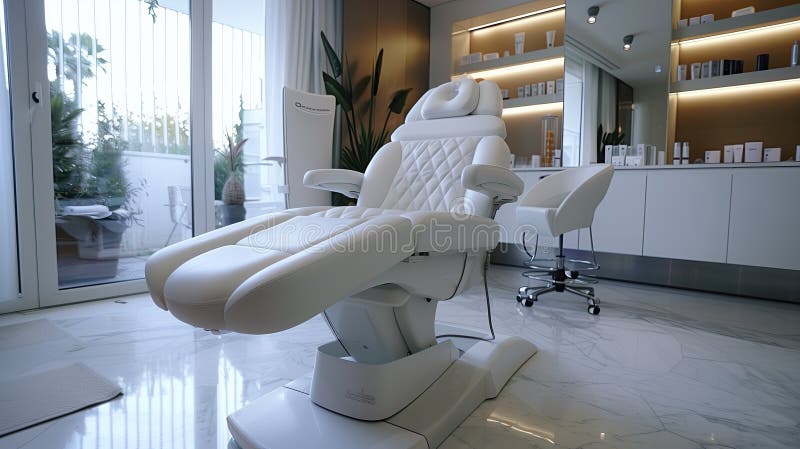 Interior of a Modern Beauty Salon with White Chairs and Equipment ...
