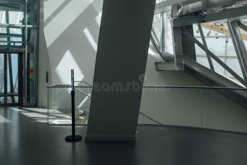 Interior of a Modern Beige Building with a Glass Ceiling Stock Photo ...