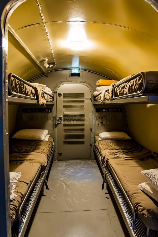 Interior of a Modern Bomb Shelter, Featuring a Rugged yet Sleek Design ...