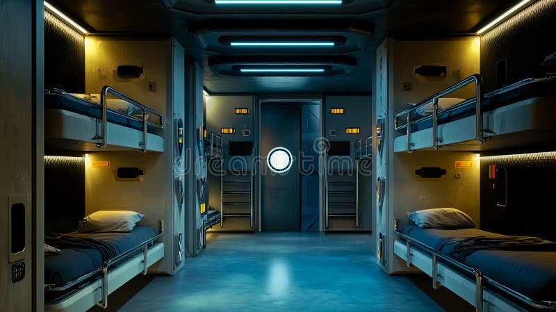 Interior of a Modern Bomb Shelter, Featuring a Rugged yet Sleek Design ...