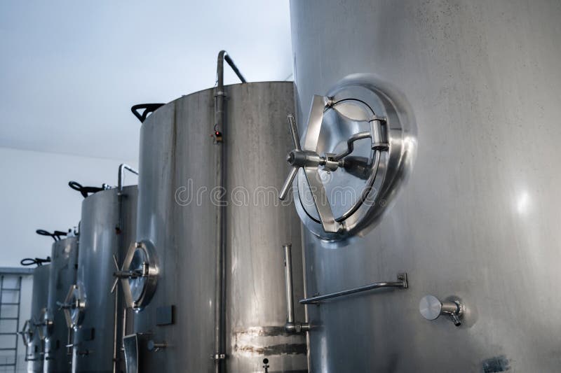 Interior of Modern Brewery with Beer Fermentation Tanks Stock Image ...