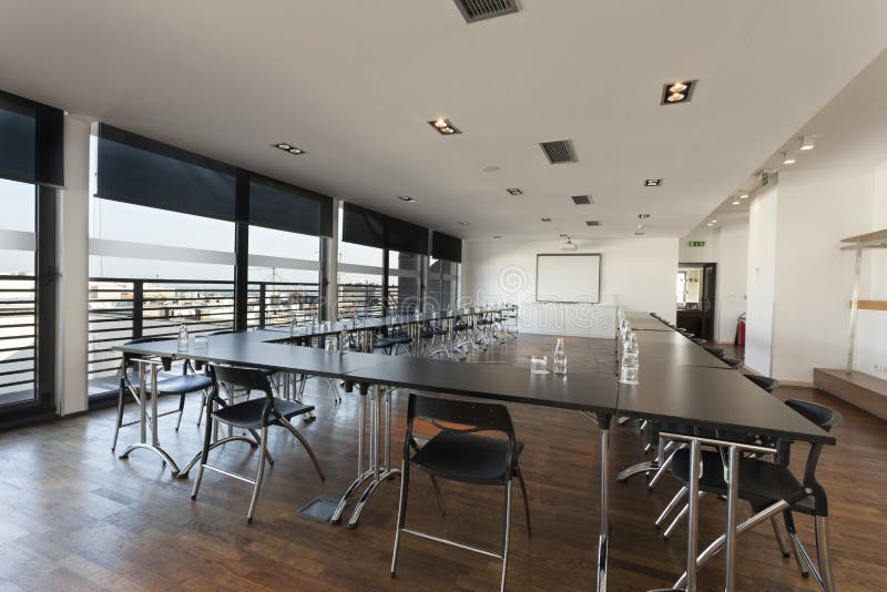 Interior of a Modern Bright Conference Room Stock Image - Image of ...