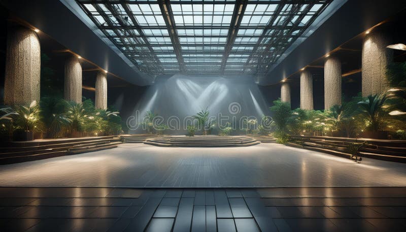 Interior of a Modern Building Stock Illustration - Illustration of ...