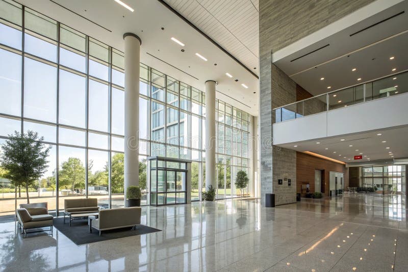 Interior of Modern Building Stock Illustration - Illustration of ...