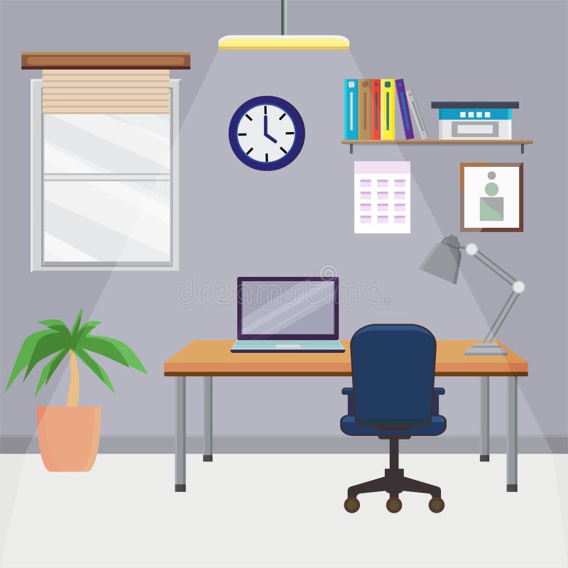 Interior Modern Home Office Stock Illustrations – 135,578 Interior ...