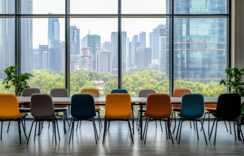 The Interior of this Modern Cafe Boasts an Array of Colorful Chairs and ...