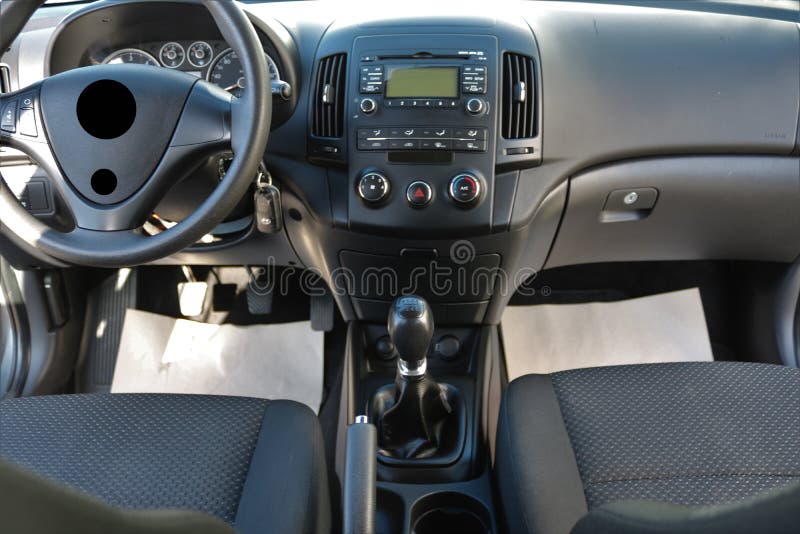 Interior of a Modern Car Dashboard. Stock Image - Image of speedometer ...