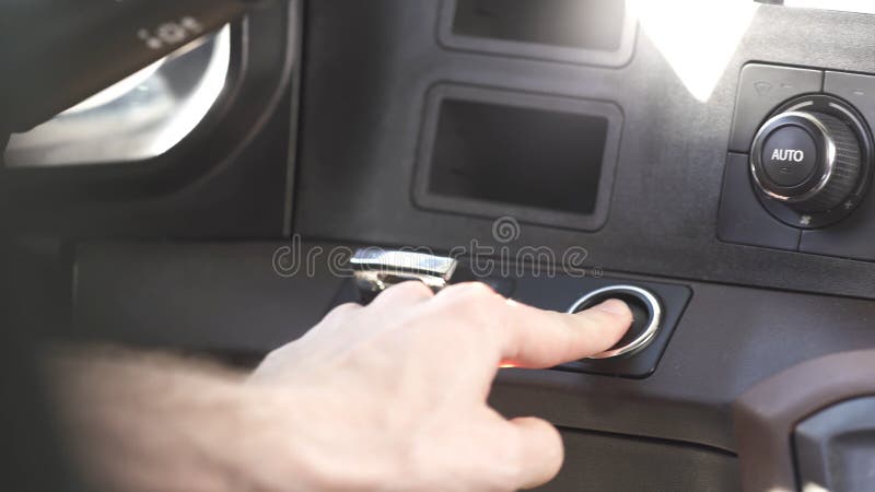 Driver Hand Pushes Engine Start Stop Button. Stock Stock Image - Image ... Driver Hand Pushes Engine Start Stop Button. Stock Stock Image - Image ...
