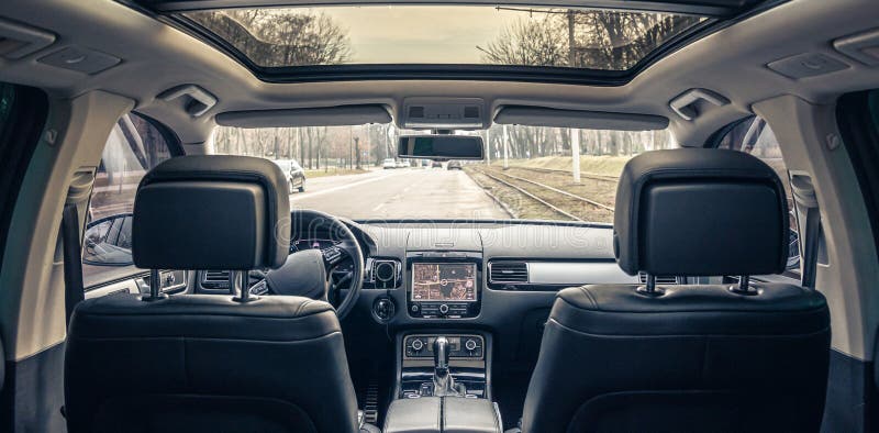 The Interior of a Modern Car without People, a View from Inside the Car ...