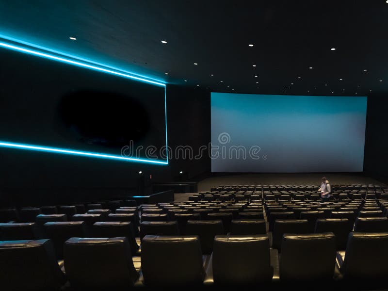 Interior of the Modern Cinema with Seats Stock Image - Image of lights ...