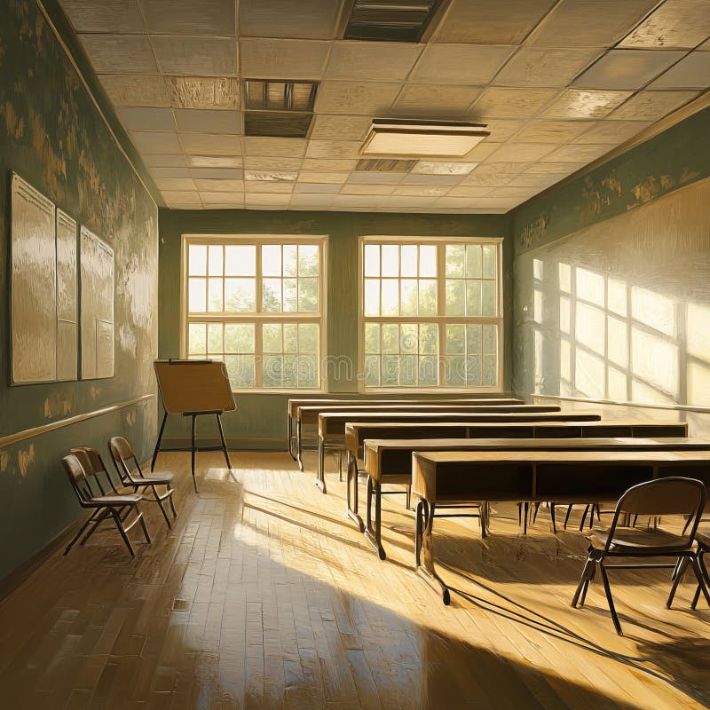 Interior of a Modern Classroom. 3D Render. Wallpaper Stock Illustration ...