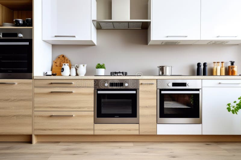 Interior of Modern Comfortable Kitchen, AI Generated Stock Illustration ...