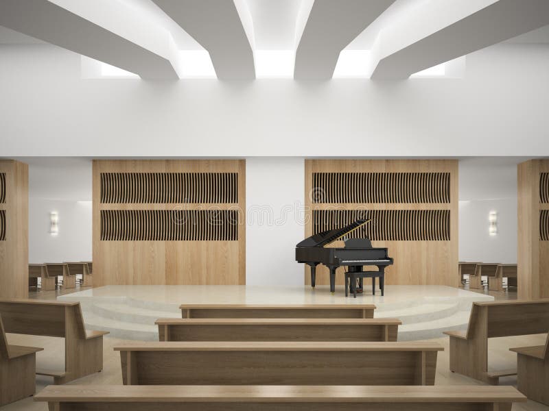 Interior of Modern Concert Hall 3D Rendering Stock Illustration ...