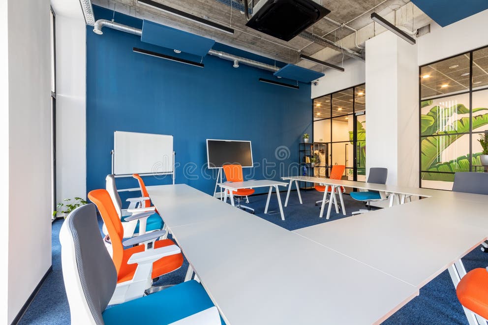 Interior of Modern Conference Room. Modern College Study Room. Clean ...