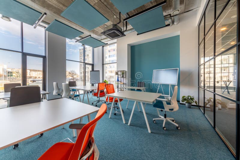 Interior of Modern Conference Room. Modern College Study Room. Clean ...