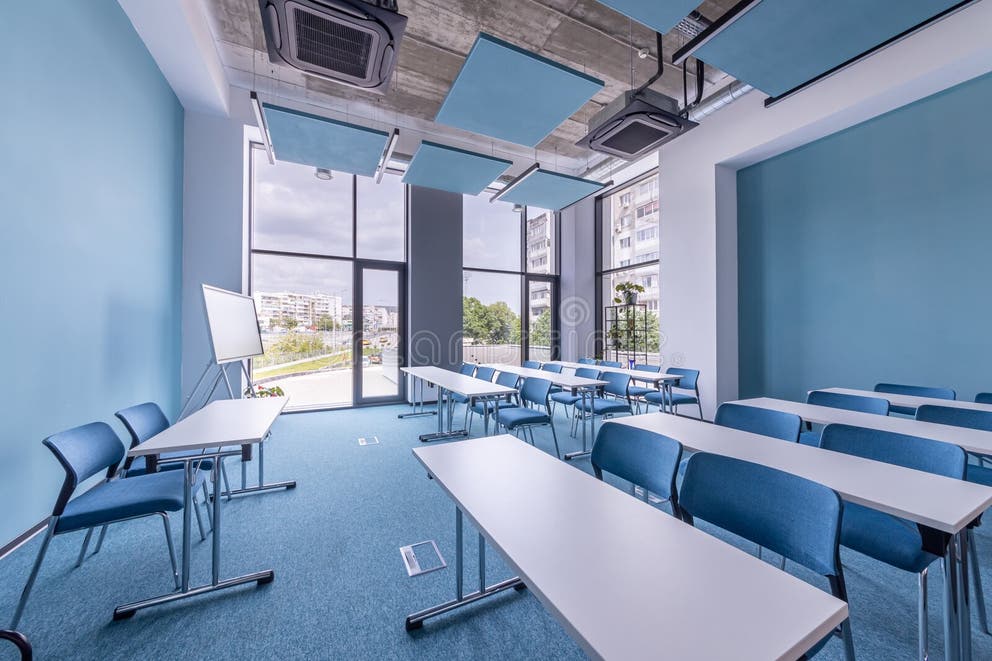 Interior of Modern Conference Room. Modern College Study Room. Clean ...
