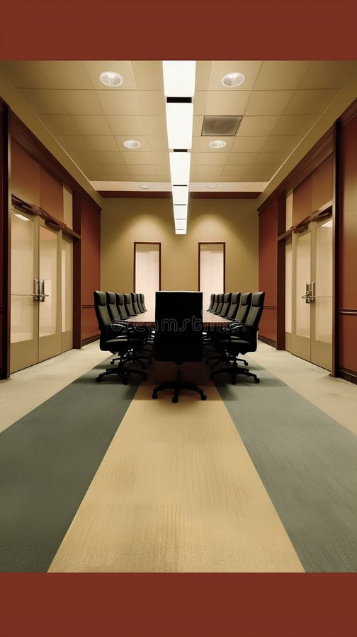 Interior of Modern Conference Room, 3d Render, Square Image Stock ...